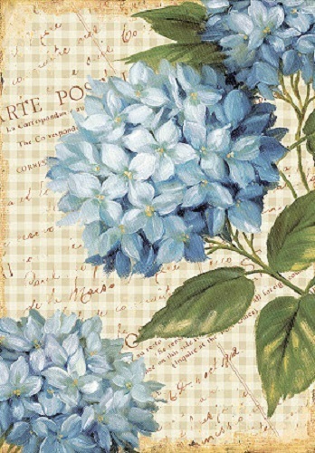 WALLIES HYDRANGEAS wall stickers 3 big decals panels 8.5"x12" flowers ...