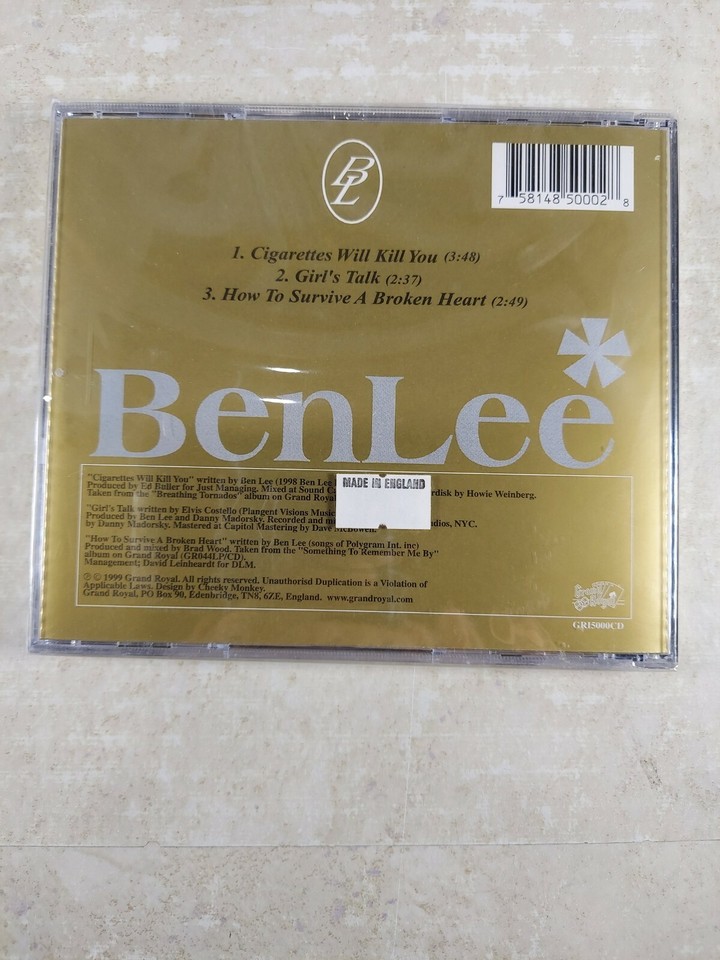 Ben Lee Cigarettes Will Kill You NEW CD Single Grand Royal 1998 ...