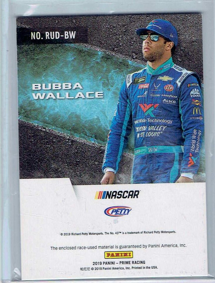BUBBA WALLACE 2020 Panini Prime RACE USED TIRES 06/25 #RUD-BW | eBay
