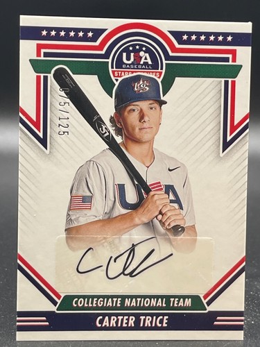 2022 USA Stars & Stripes CARTER TRICE Auto AUTOGRAPH Free Shipping 075/ ...
