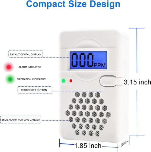 Carbon Monoxide Detectors,Battery Operated Mini CO Alarm Detector ...