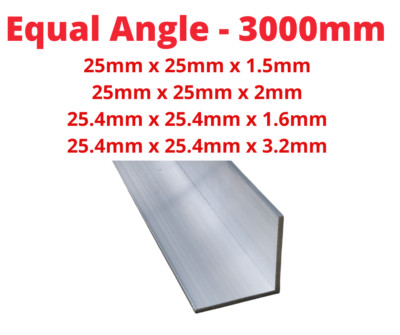 Aluminium Angle 25mm x 25mm Equal Angle/ Length Up to 3000mm Mill ...