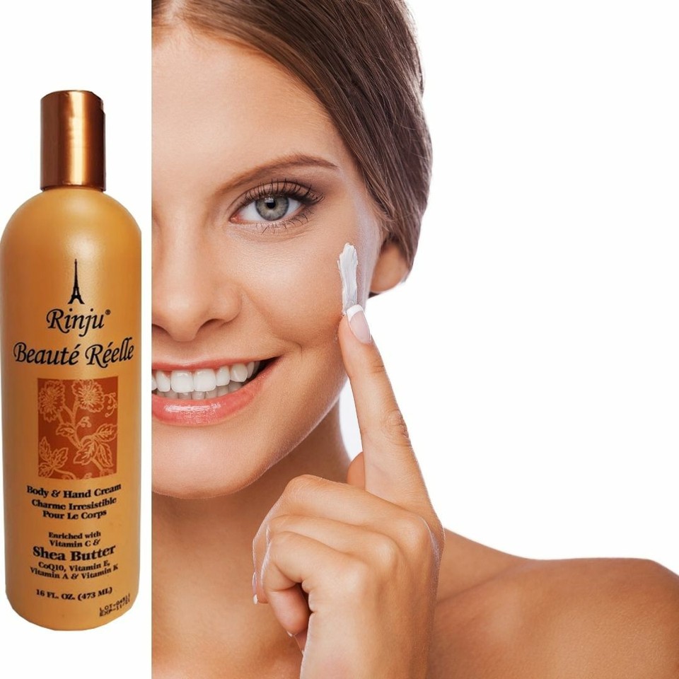 Rinju Beaute Reelle Body & Hand Cream 16oz - 3 Pack with Free Rubee 2oz ...