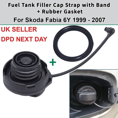 For Skoda Fabia 6Y Fuel Cap + Retaining Strap Tether Cord + Rubber ...