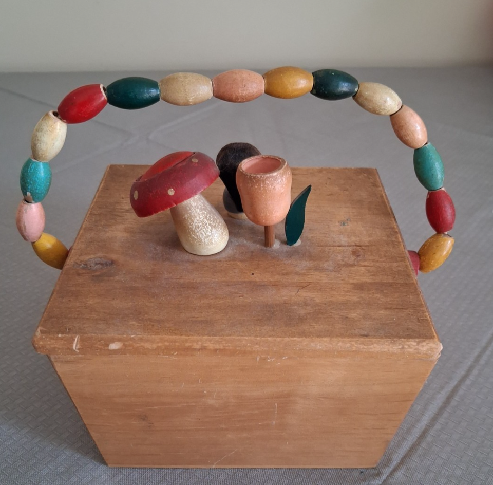 Vintage Wooden Sewing Button Box Davar Originals Japan Collectible ...