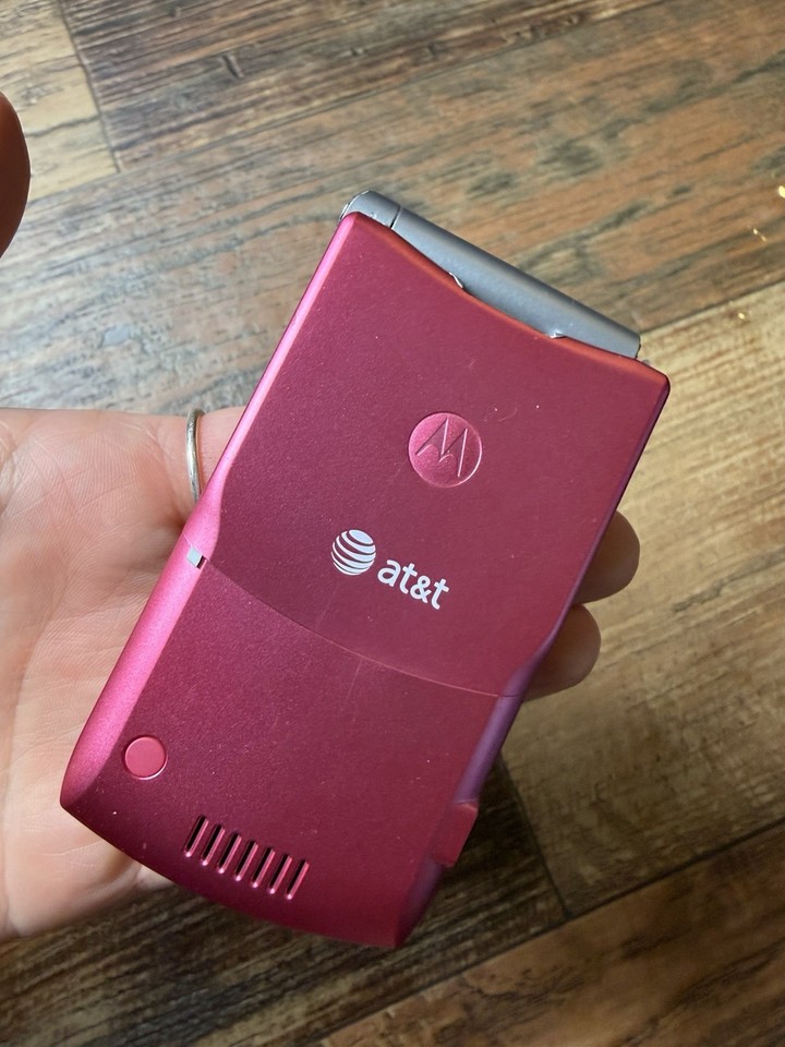 MOTOROLA RAZR-RAZOR FLIP PHONE V3 VERY RARE COLOR HOT PINK/AT&T PARTS ...