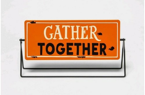 Harvest Metal Table Top Reversible Sign Gather Together | eBay