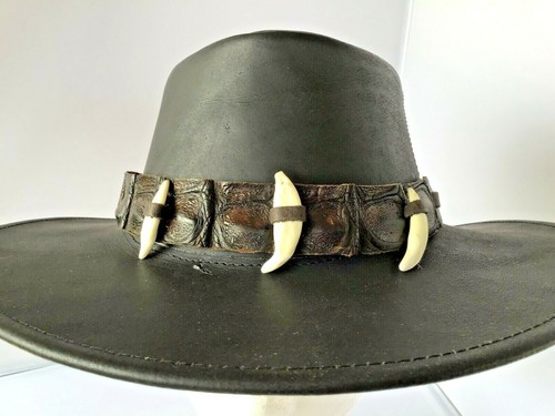 Crocodile leather 3 teeth hat band for all hats wool fur straw cowboy ...