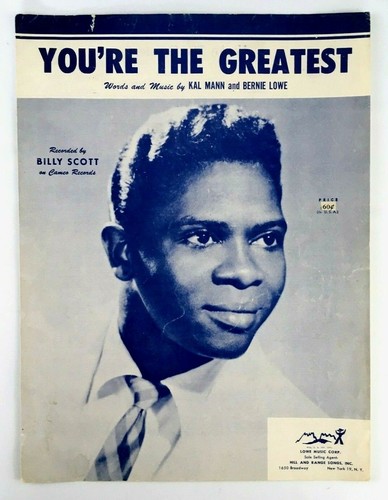 You're The Greatest Billy Scott Sheet Music Piano Vocal Mann Lowe 1957 ...