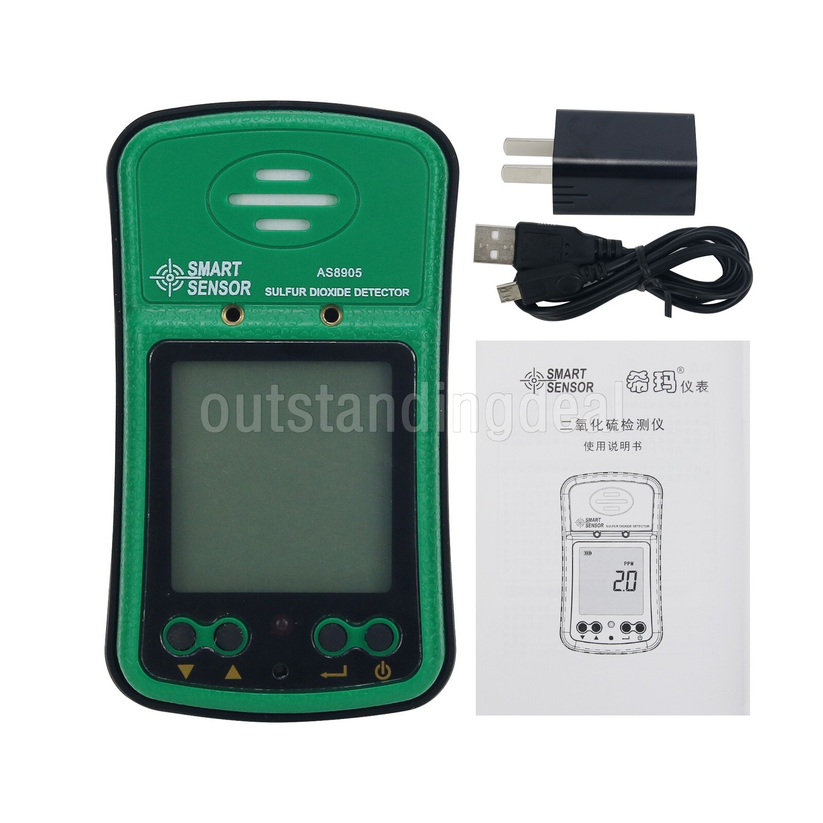 AS8905 Industrial Sulfur Dioxide Gas Detector Tester Meter SO2 Monitor ...