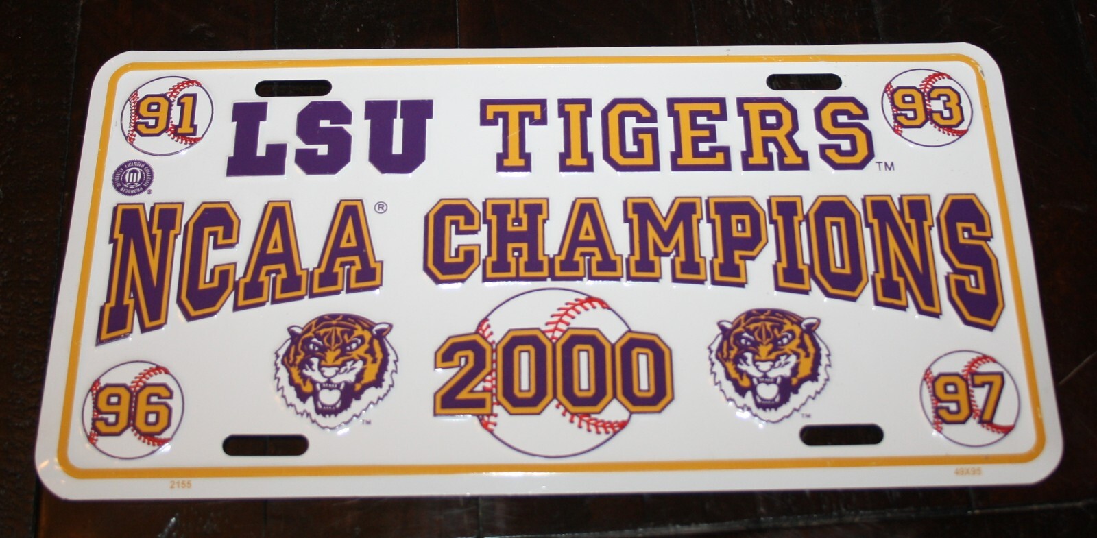 LSU Tigers 2000 NCAA CHAMPIONS Baseball LICENSE PLATE Metal MINT | eBay