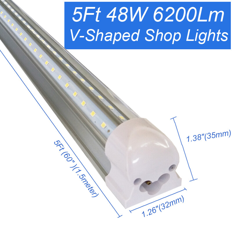 25 Pack T8 Led Tube Lights 5 FT 48W 6500K Fixtures COOLER/ FREEZER Shop ...