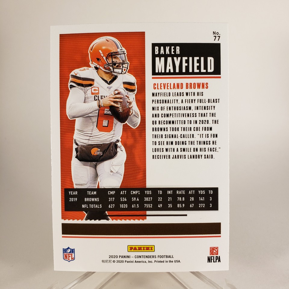 2020 Panini Contenders Season Ticket Baker Mayfield Cleveland Browns ...