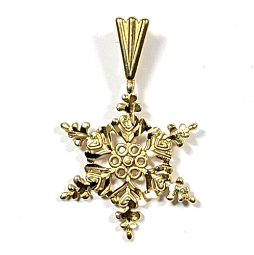 MA 14k Yellow Gold Detailed Snowflake Small Pendant | eBay