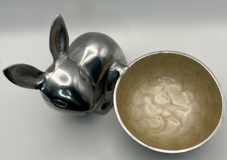 Cast Aluminum Bunny Rabbit Candy And Serving Dish. Easter Candy Serving ...