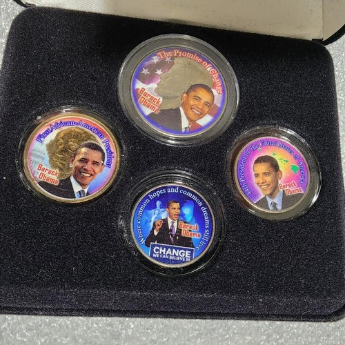 OBAMA CHANGE COLLECTION COMMEMORATIVE MINT 4 COIN SET | eBay