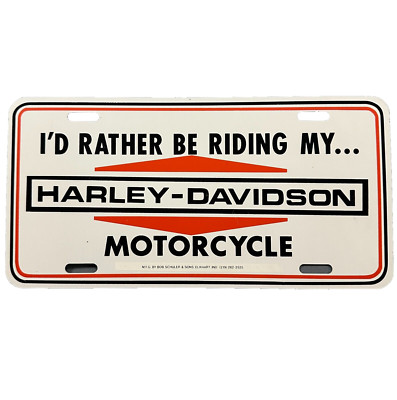 Vintage Harley Davidson Motorcycle License Plate USA Enamel Metal 60s ...