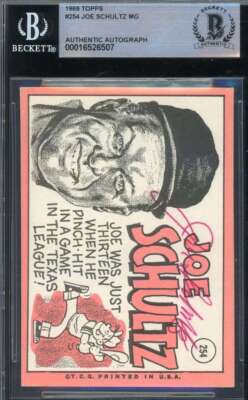 Joe Schultz Beckett BAS Signed 1969 Topps Autograph 1 | eBay