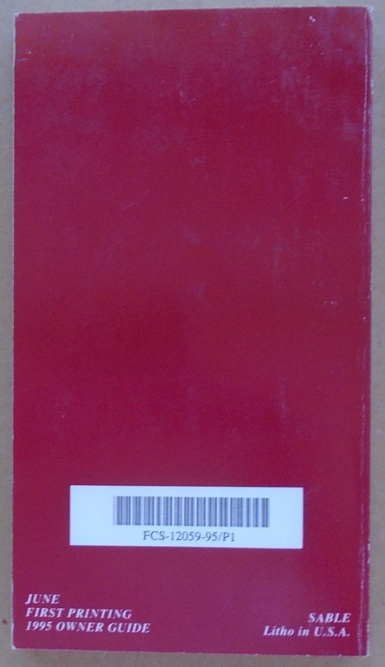 1995 Mercury Sable Owner's Manual | eBay