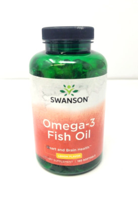Swanson Omega-3 Fish Oil - Lemon Flavor Softgels, 150 Count - FAST ...