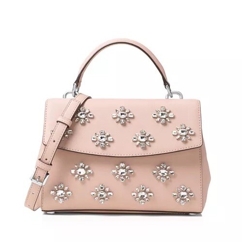 NWT MICHAEL Michael Kors Ava Small Jewel Top Handle Satchel - Ballet ...