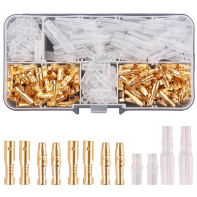 240PCS 3.5mm Car Bullet Connectors Kit Brass Bullet Male & Female Wire ...