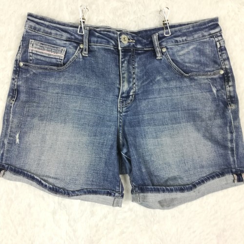 Jag Womens Denim Shorts Alex Boyfriend Blue Cuffed Distressed Stone ...