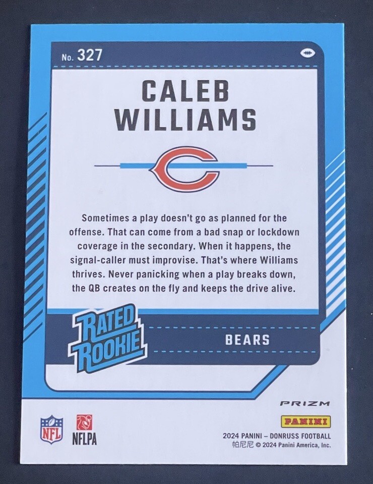 2024 Donruss Caleb Williams Rated Rookie Red Pandora Prizm Optic ...