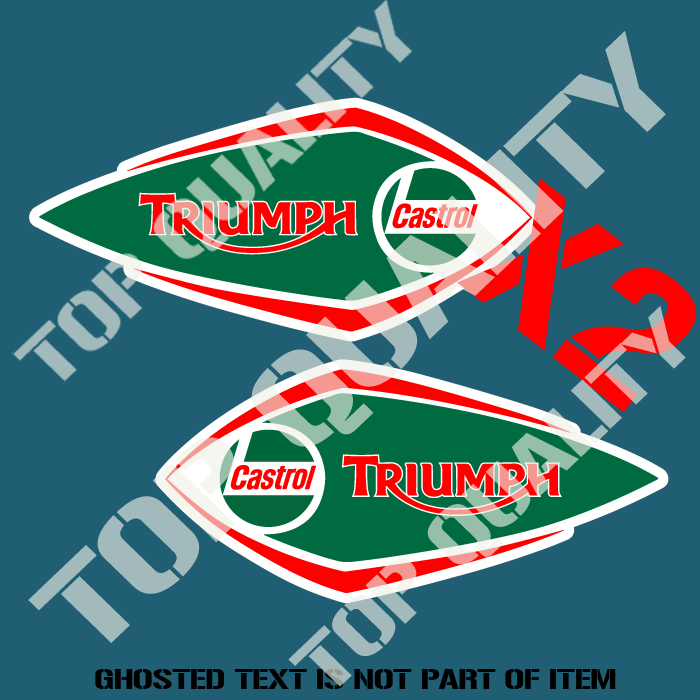 VINTAGE CASTROL TRIUMPH DECAL STICKER X2 MOTORBIKE SUIT MOTORCYCLE ...