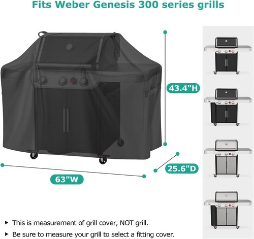63" BBQ Grill Cover 7757 for Weber Genesis 300 & Genesis II 300 Series ...