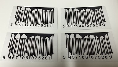 X4 Barcode Sticker Drip Scan Computer Stock Shop Label Removable Wall ...