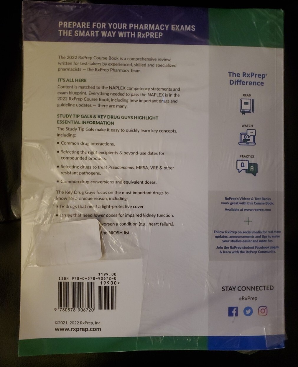 RxPrep 2022 NAPLEX Course Book by RxPrep (2021, Trade Paperback) for ...