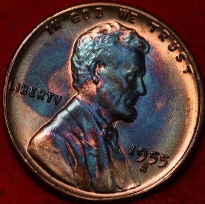 Uncirculated Nice Toning 1955-S San Francisco Mint Copper Lincoln Wheat ...