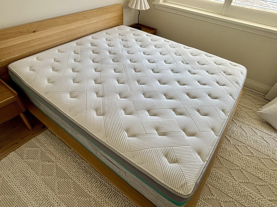 RJ Living Serene european oak king bed & Atlantis Sleep king mattress ...