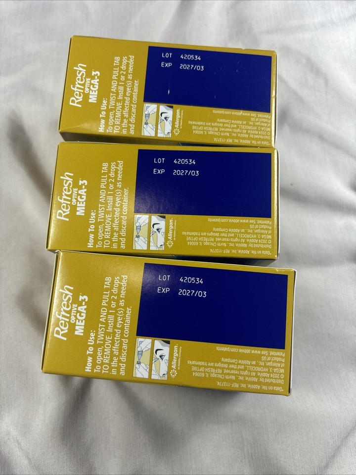 Refresh Optive Mega-3 Preservative Free Eye Drops - 30ct *3 | eBay
