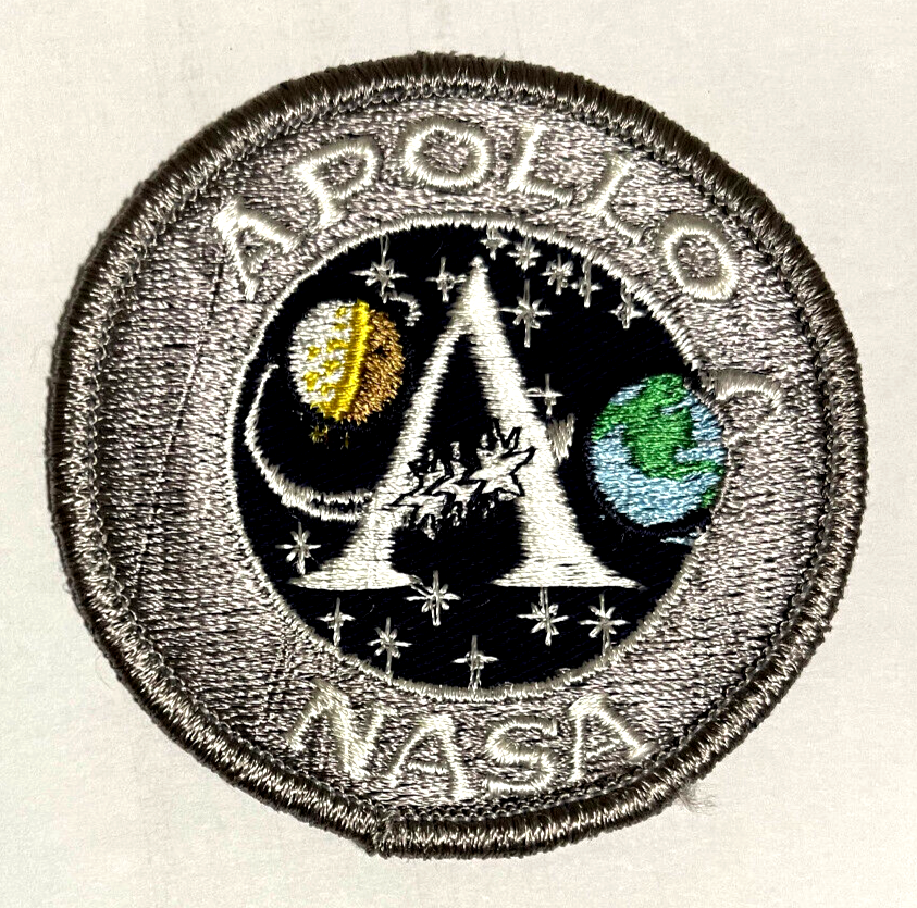 Vintage NASA APOLLO Space Program Patch Embroidered Badge Sew On Gray ...