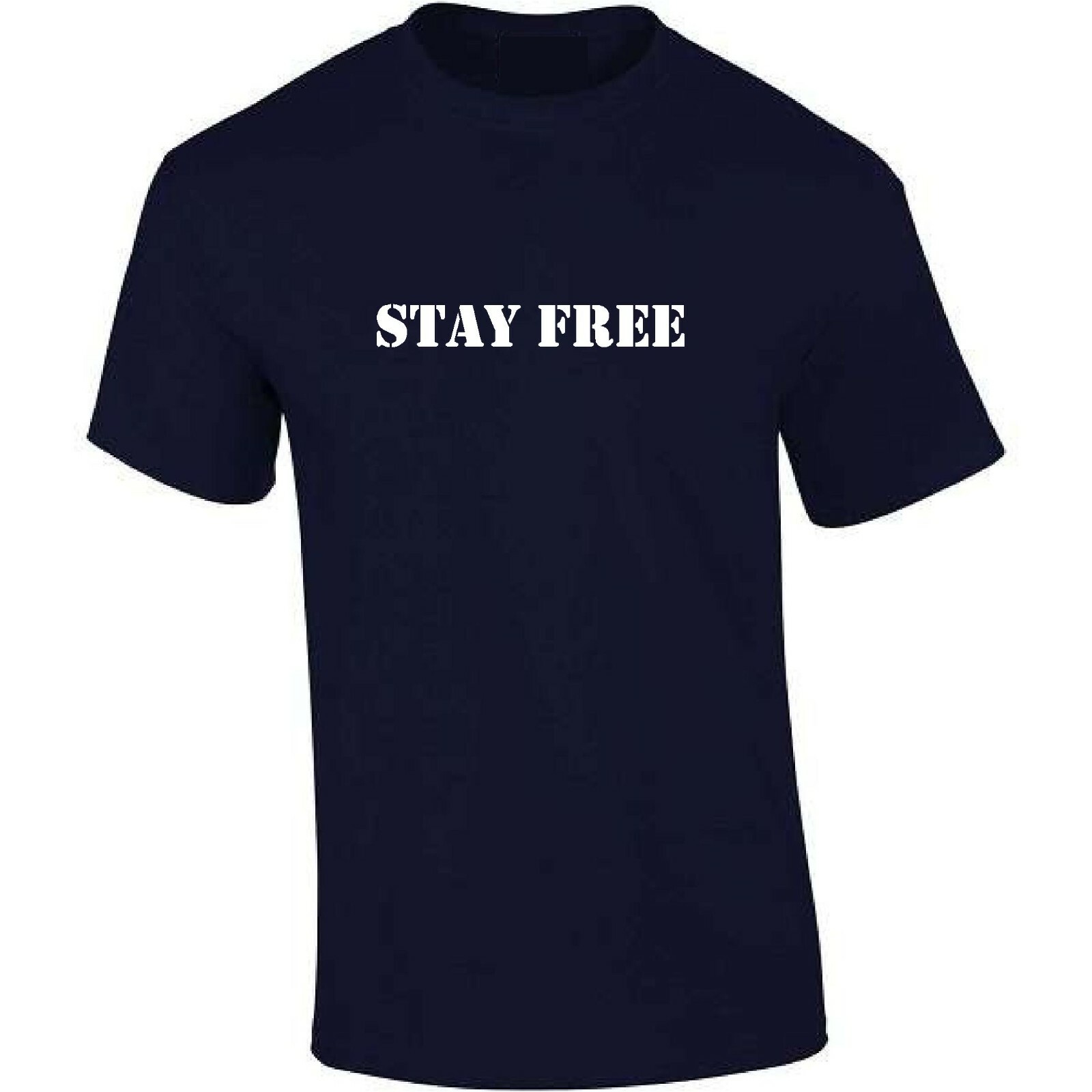 Stay free Printed mens punk rock T shirt Slogan inspired by the clash ...