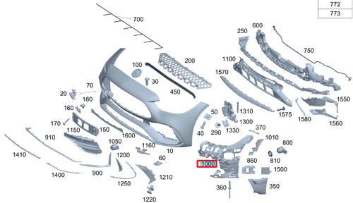 MERCEDES-BENZ C W206 Front Right Bumper Bracket A2068857001 NEW GENUINE ...