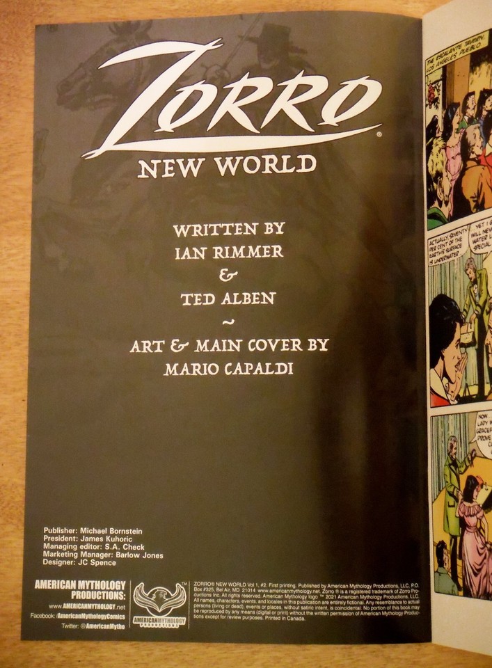 ZORRO: New World #2 (2021) American Mythology—Ian Rimmer—Ted Alben ...