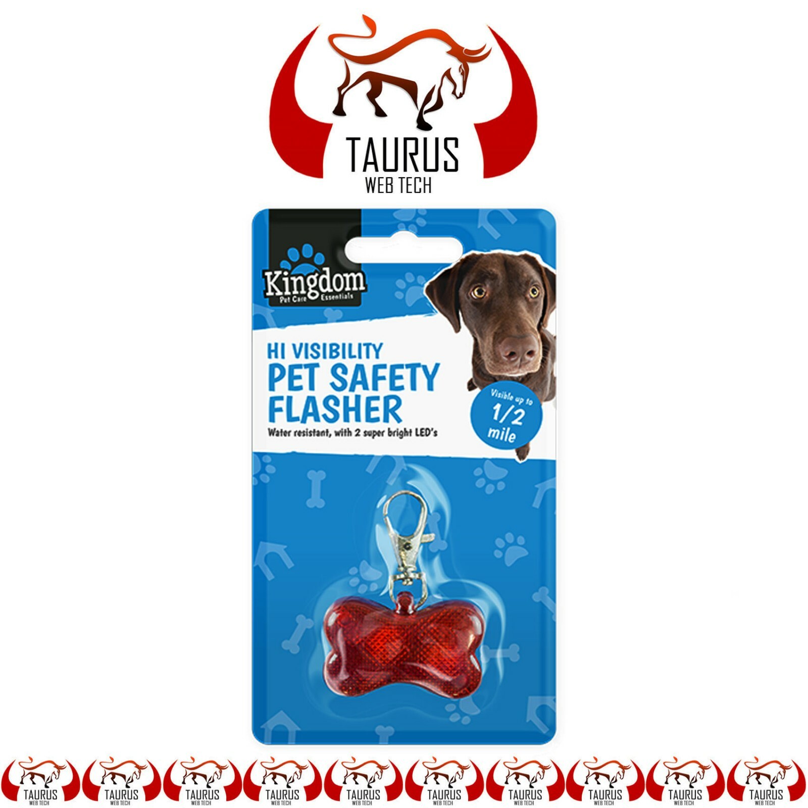 Hi visibility New LED Light Up Pet Safety Flasher Collar Clip Dog Cats ...