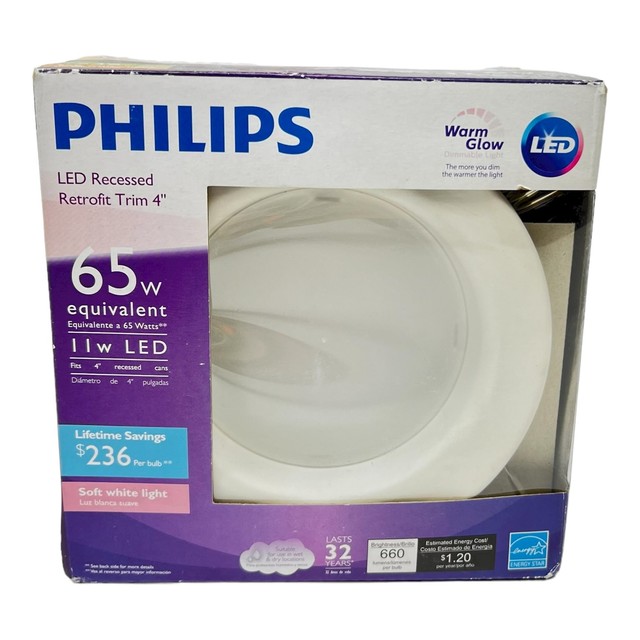 - Philips LED Recessed Retrofit Trim 4" 65w Equivalent for sale online ...
