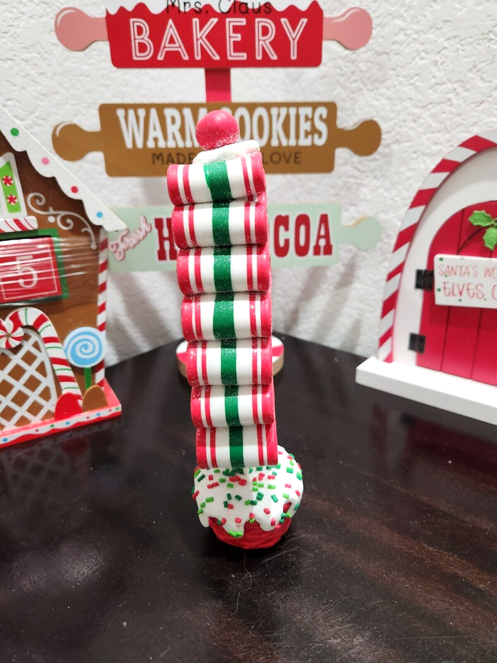 CHRISTMAS Gingerbread Red Green Ribbon Tree Figurine | eBay