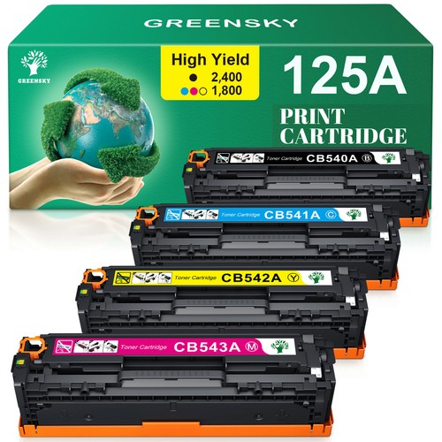 4 Toner Cartridge Black Color 125A CB540A Set For HP LaserJet CP1518ni ...