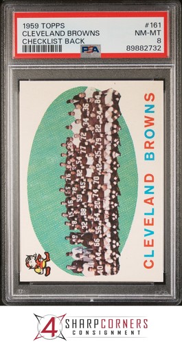 1959 TOPPS #161 CLEVELAND BROWNS CHECKLIST BACK PSA 8 F4106843-732 | eBay
