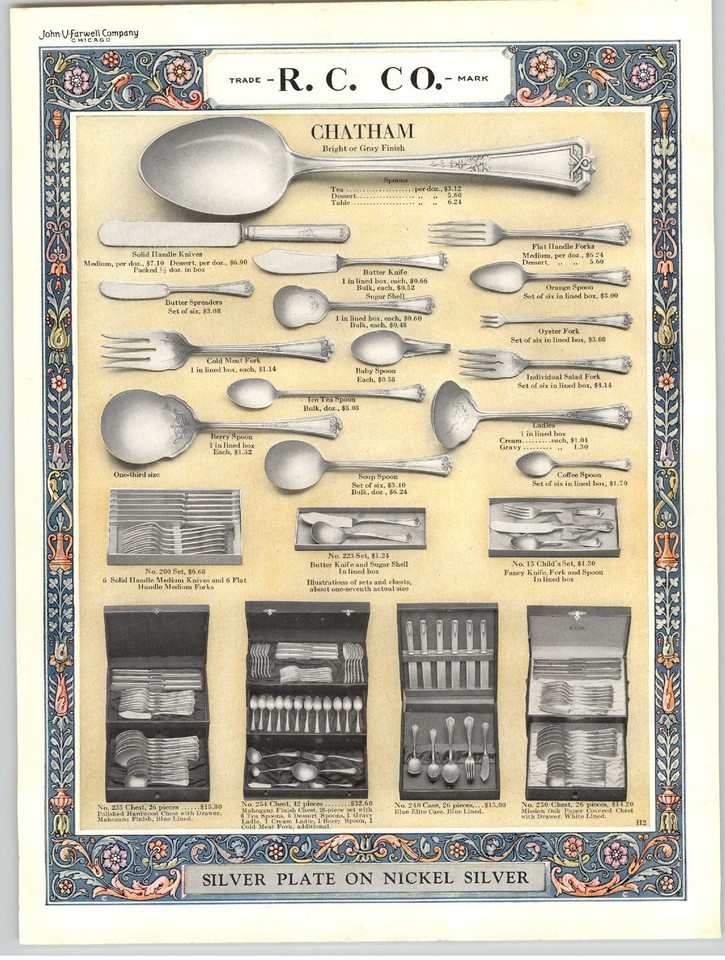 1925 PAPER AD R. C. RC Silverware Chatham Orleans Pattern | eBay