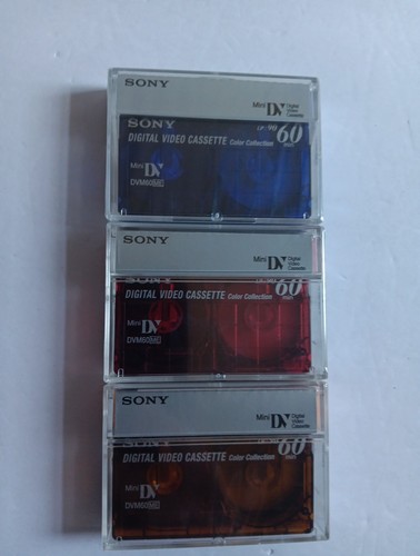 Sony Mini DV Color Collection Blank Cassette Tape Lot Of 3 DVM60 NEW ...