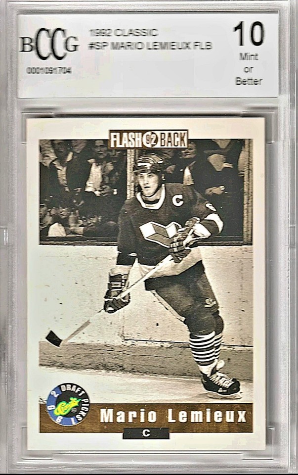 1992 Classic Draft Picks - Mario Lemieux Flashback Gold /10,000 BCCG 10 ...