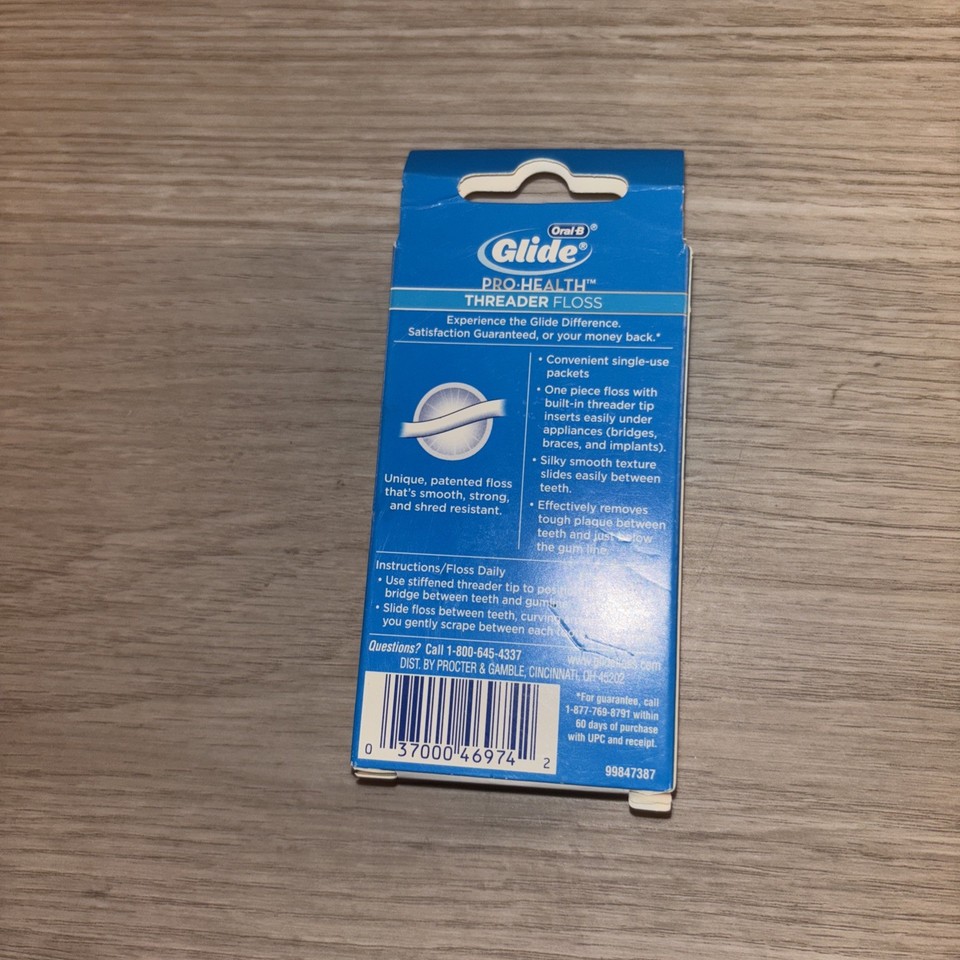Oral-B Glide Pro-Health Threader Floss 30 Single Use Packets Original ...