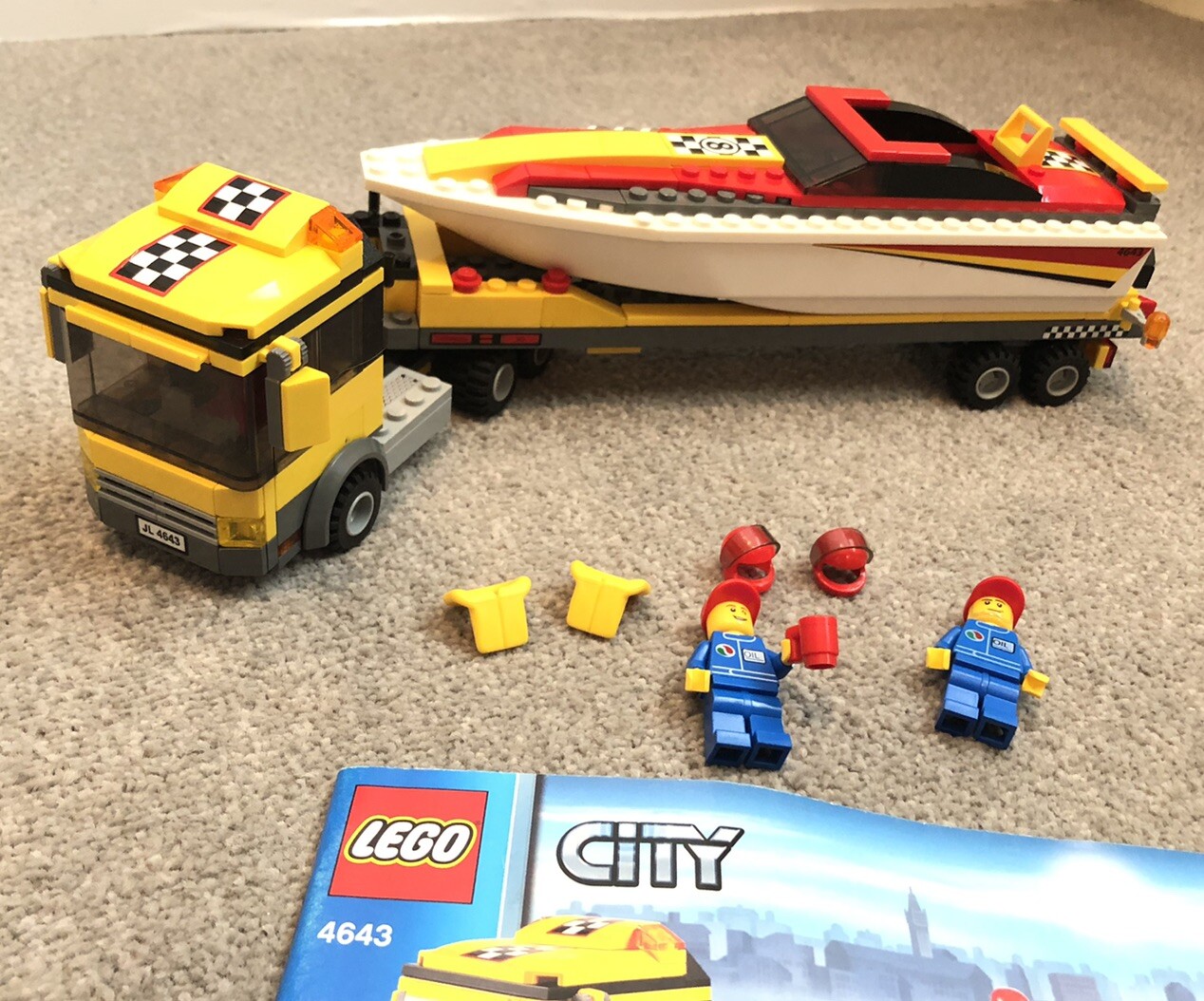LEGO CITY: Power Boat Transporter (4643) 💯% Complete *Read Desc ...