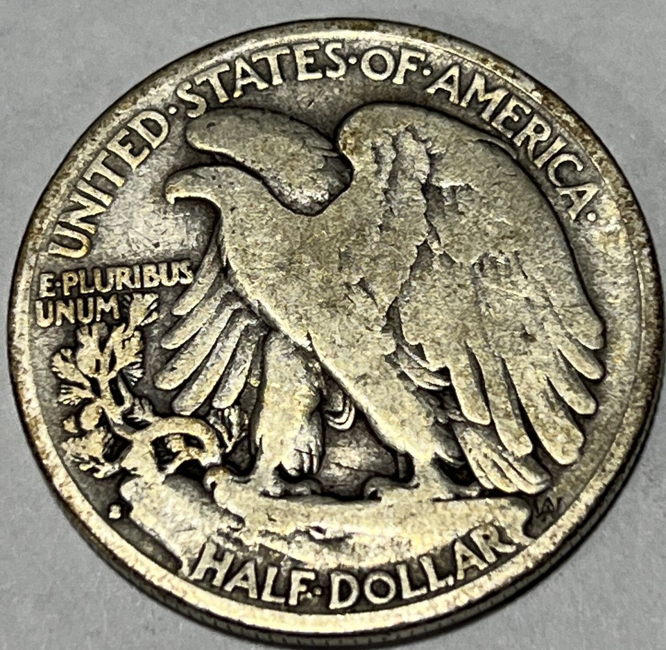 1933 S Walking Liberty Silver Half Dollar Fine Full Date & Rims Awesome ...